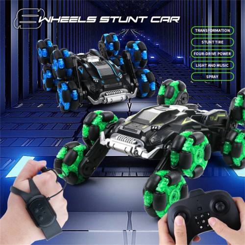 Eight Wheels Stunt Car 2.4Ghz Hand Controlled Remote Control with 4WD ...